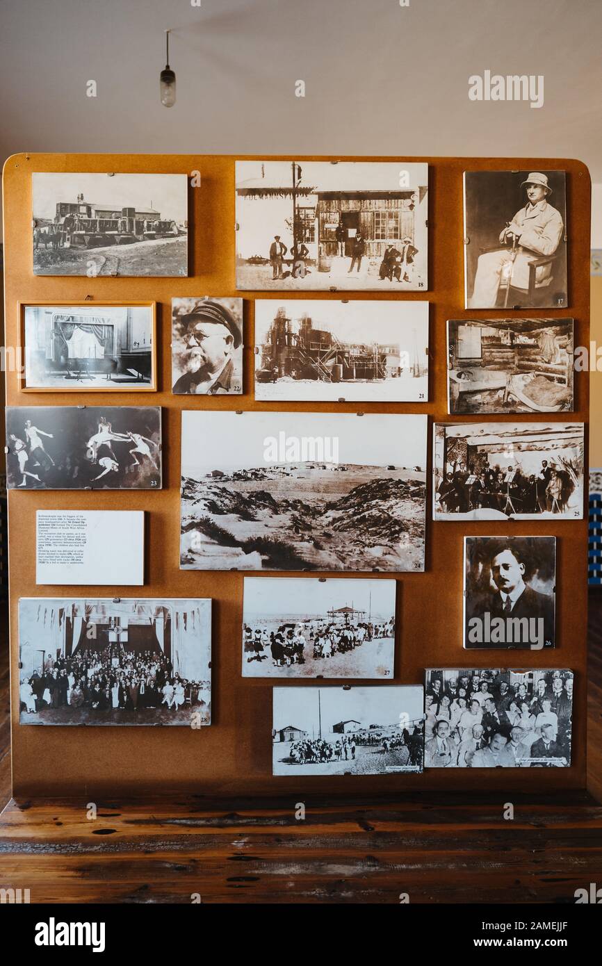 historic photographs of mining in the desert of Namibia, Africa Stock ...