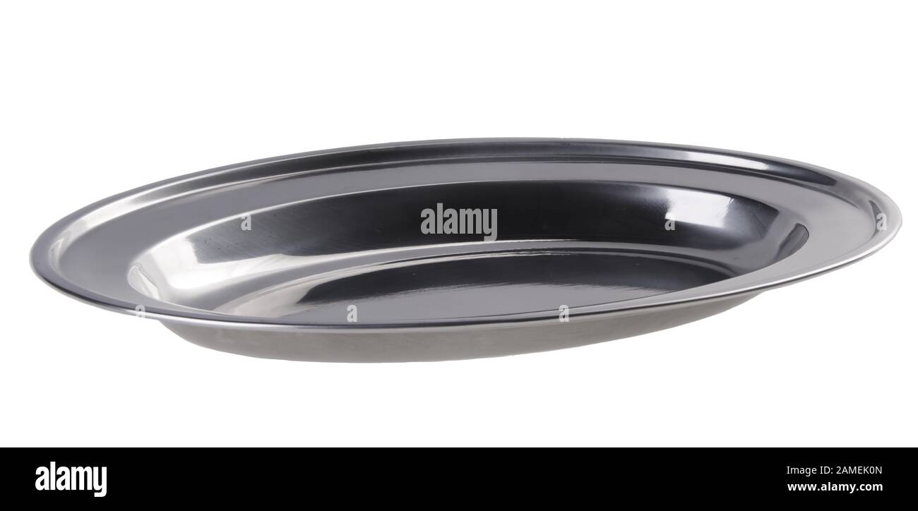 plate or stainless steel food plate on background new Stock Photo - Alamy