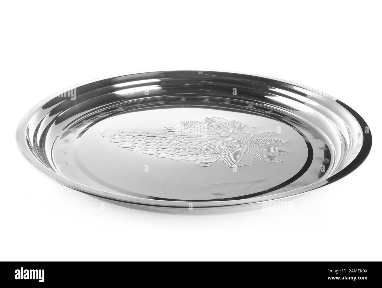 plate or stainless steel food plate on background new Stock Photo - Alamy