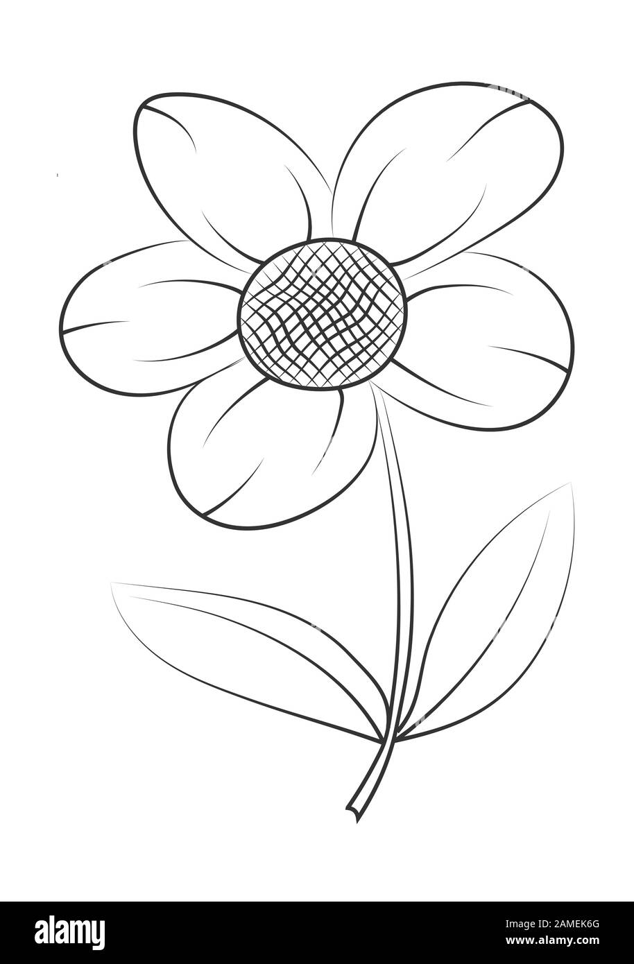 Vector outline empty flower silhouette isolated on white background for ...