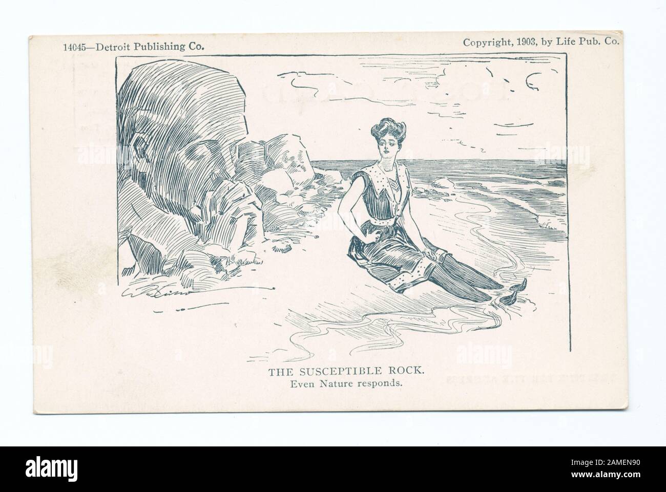 The Susceptible Rock, Life Cartoons Postcard series number: 14045 1905 ...