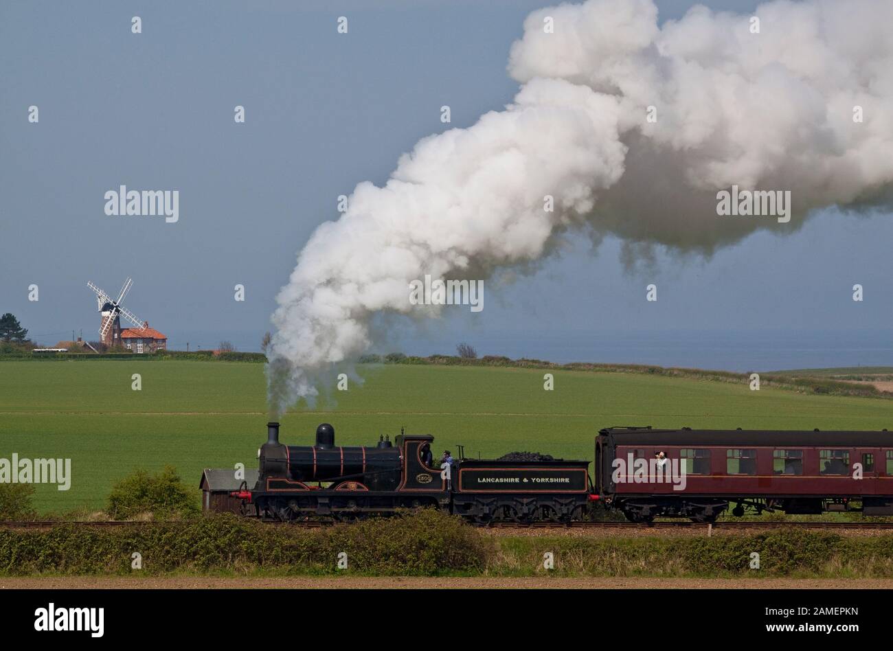 Lancashire and Yorkshire class 27 steam locomotive 1300 passing ...
