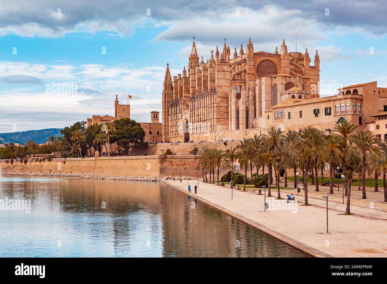 Santa Iglesia Catedral de Mallorca in Palma de Mallorca town on ...