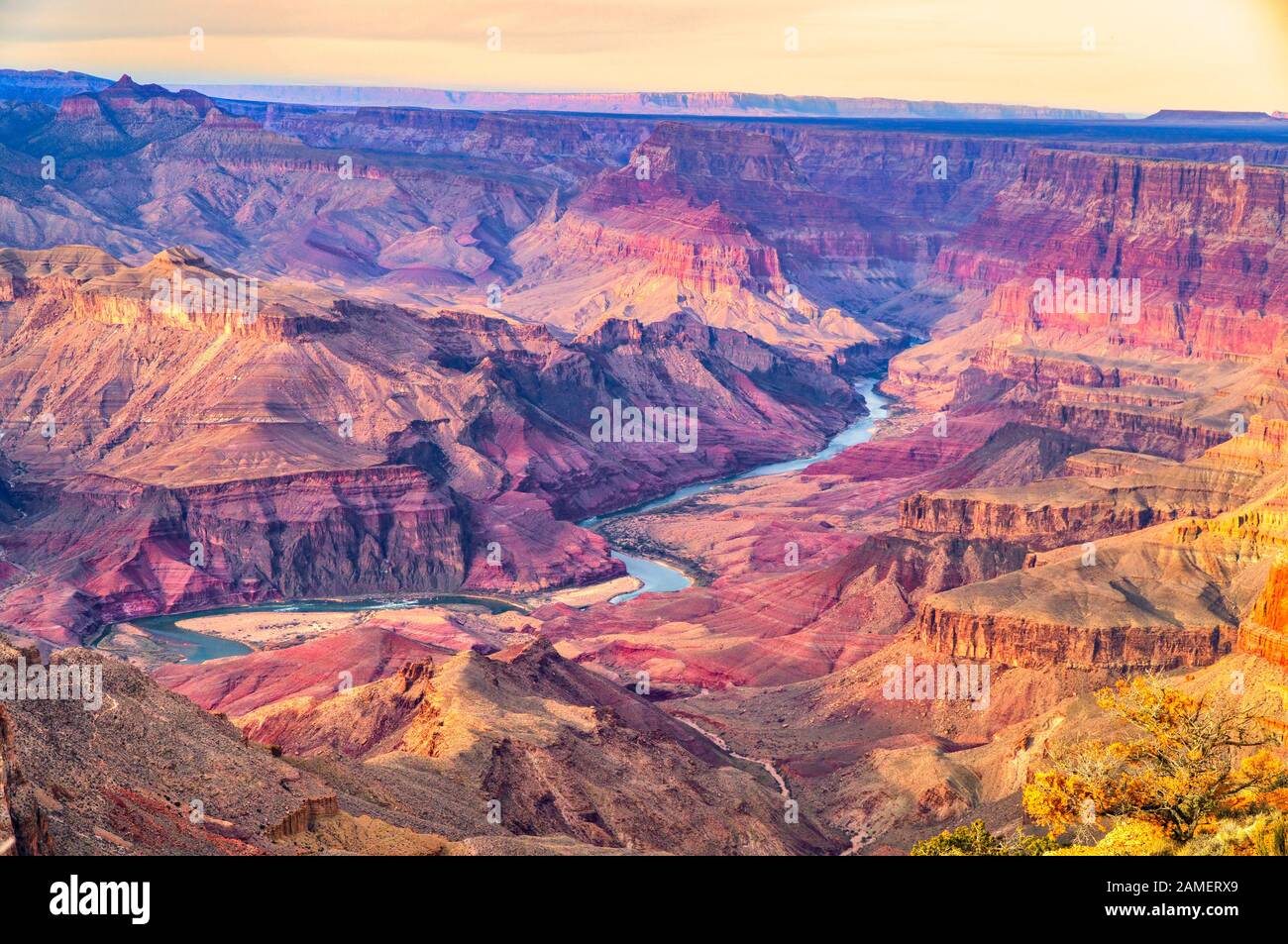 Natural canyons of the Death Valley National Park at sunset, California ...