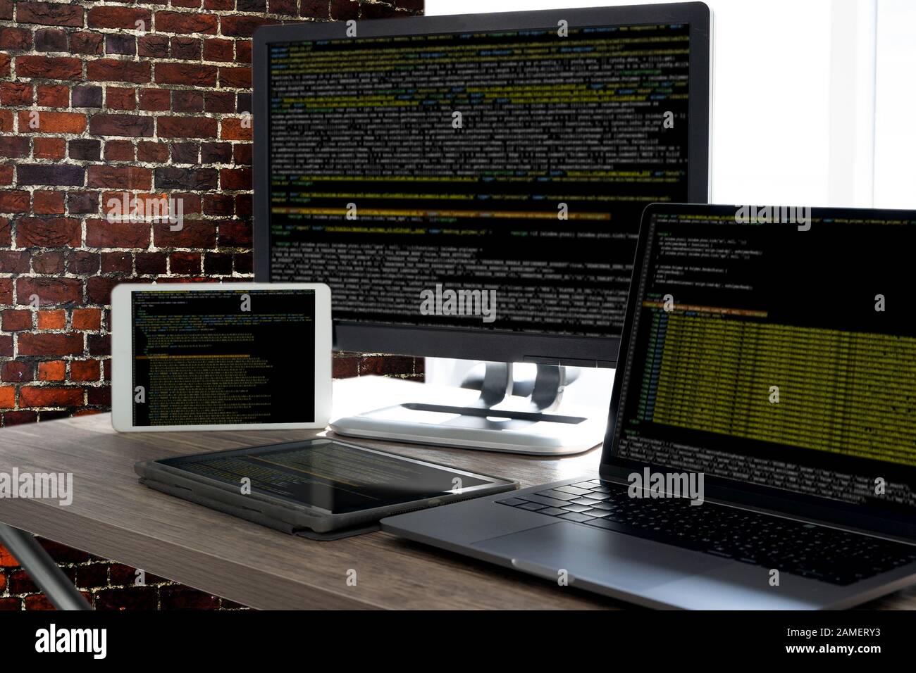 Programming code abstract technology background Developer programming ...