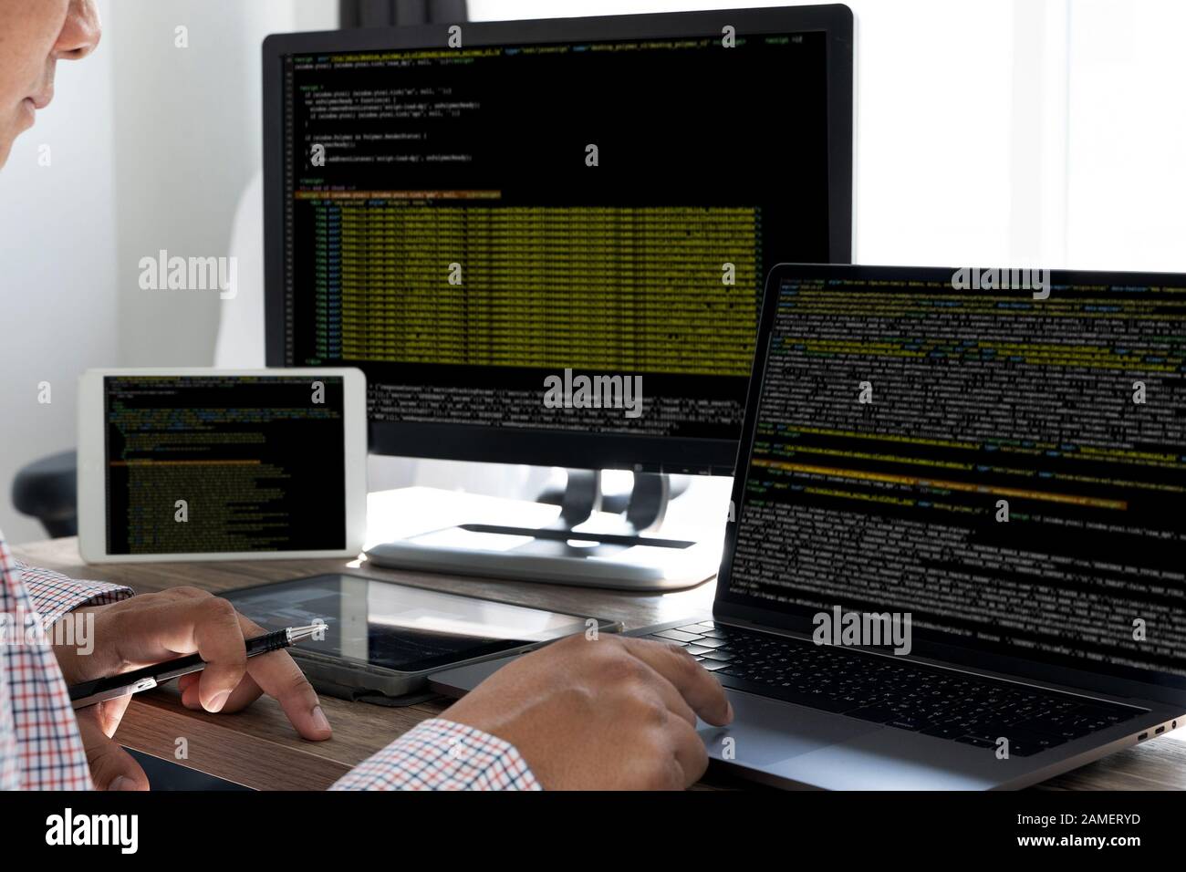 Programming code abstract technology background Developer programming ...
