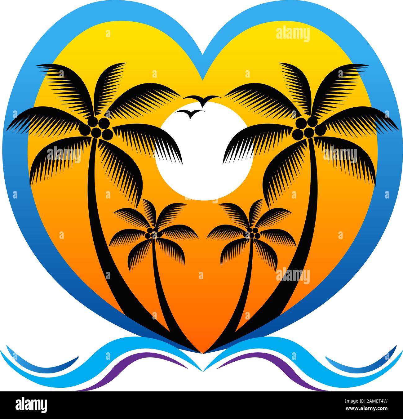 summer heart logo Stock Photo - Alamy
