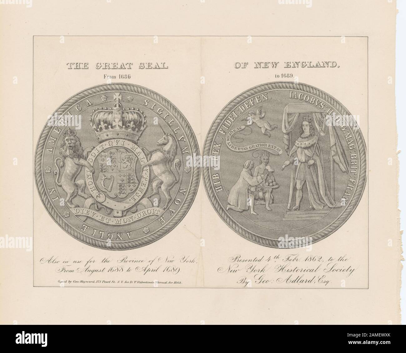 The great seal of New England from 1686 to 1689 Includes ...