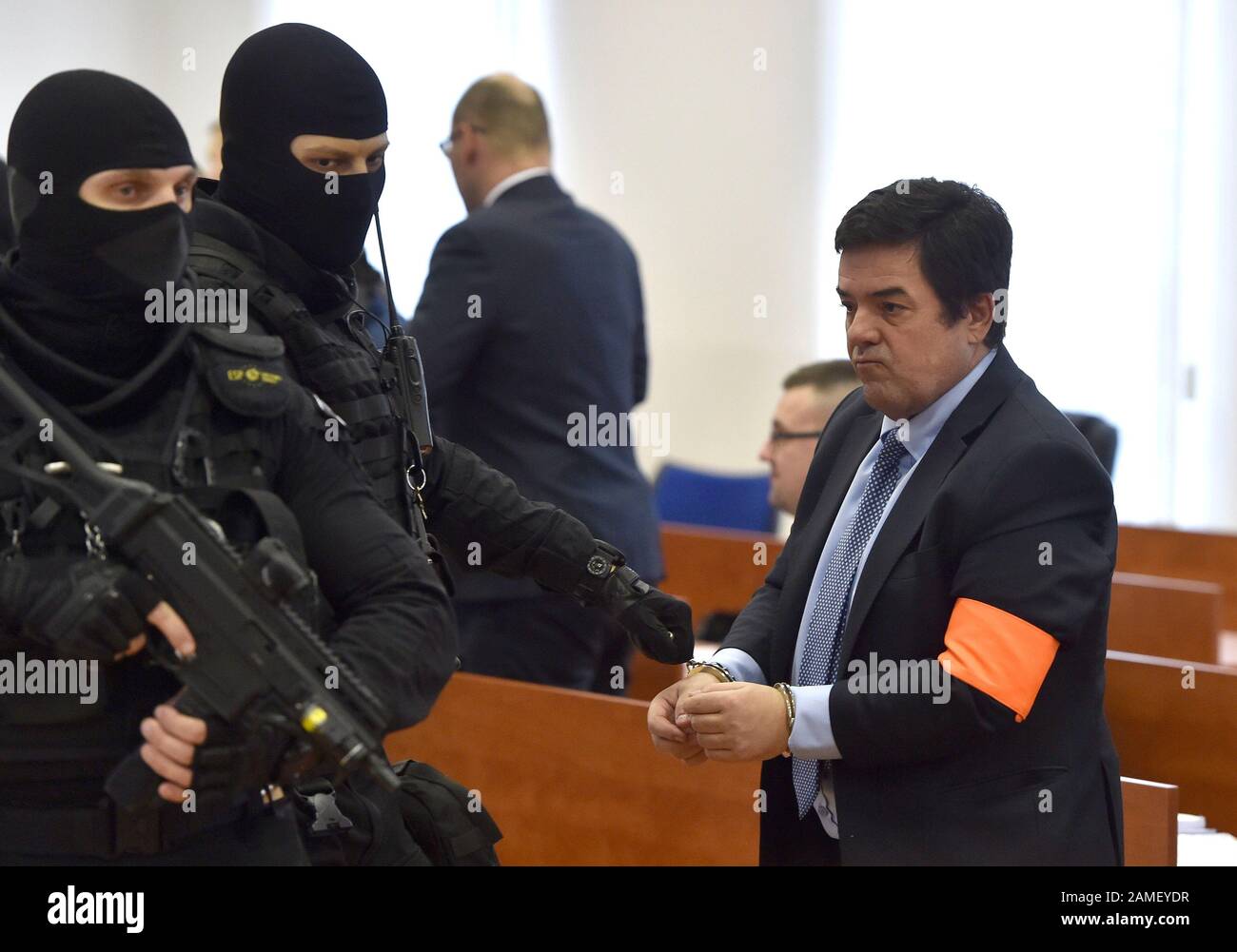 The heavily armed members of Prison Service bring Marian Kocner into a ...