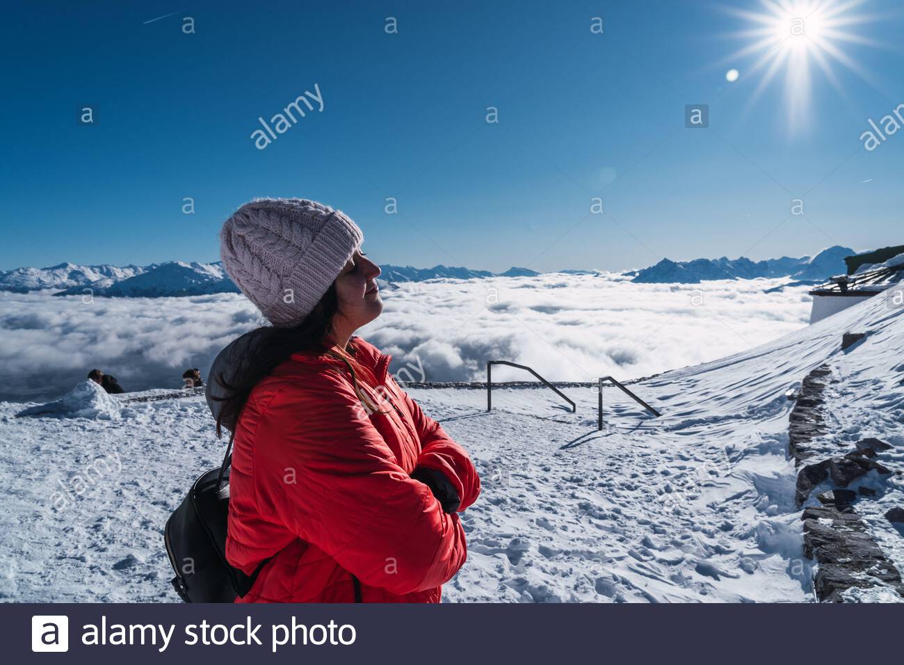 Woman Sunbathing In Snow High Resolution Stock Photography and Images ...