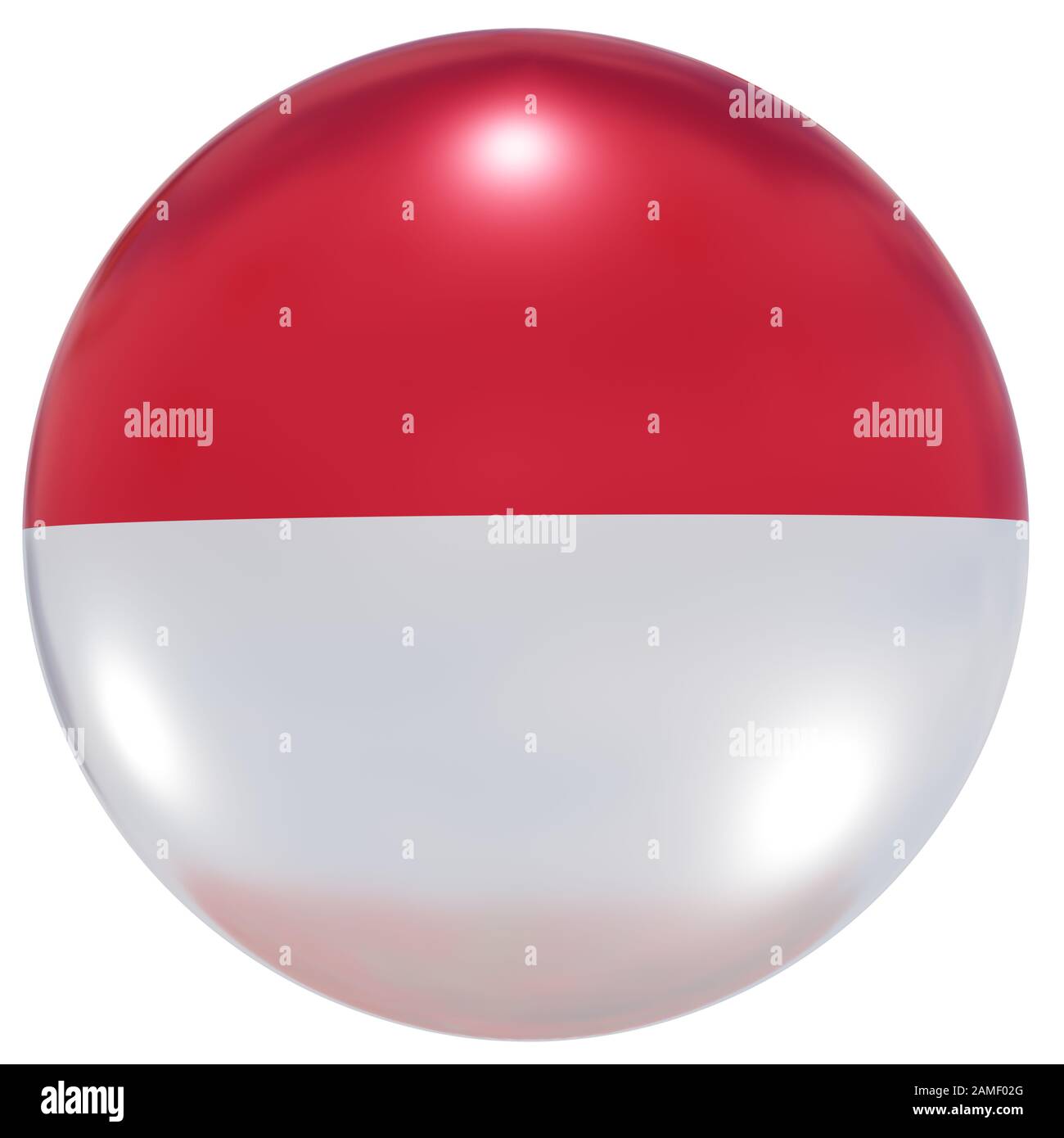 3d rendering of an Indonesia national flag on a circle icon isolated on ...