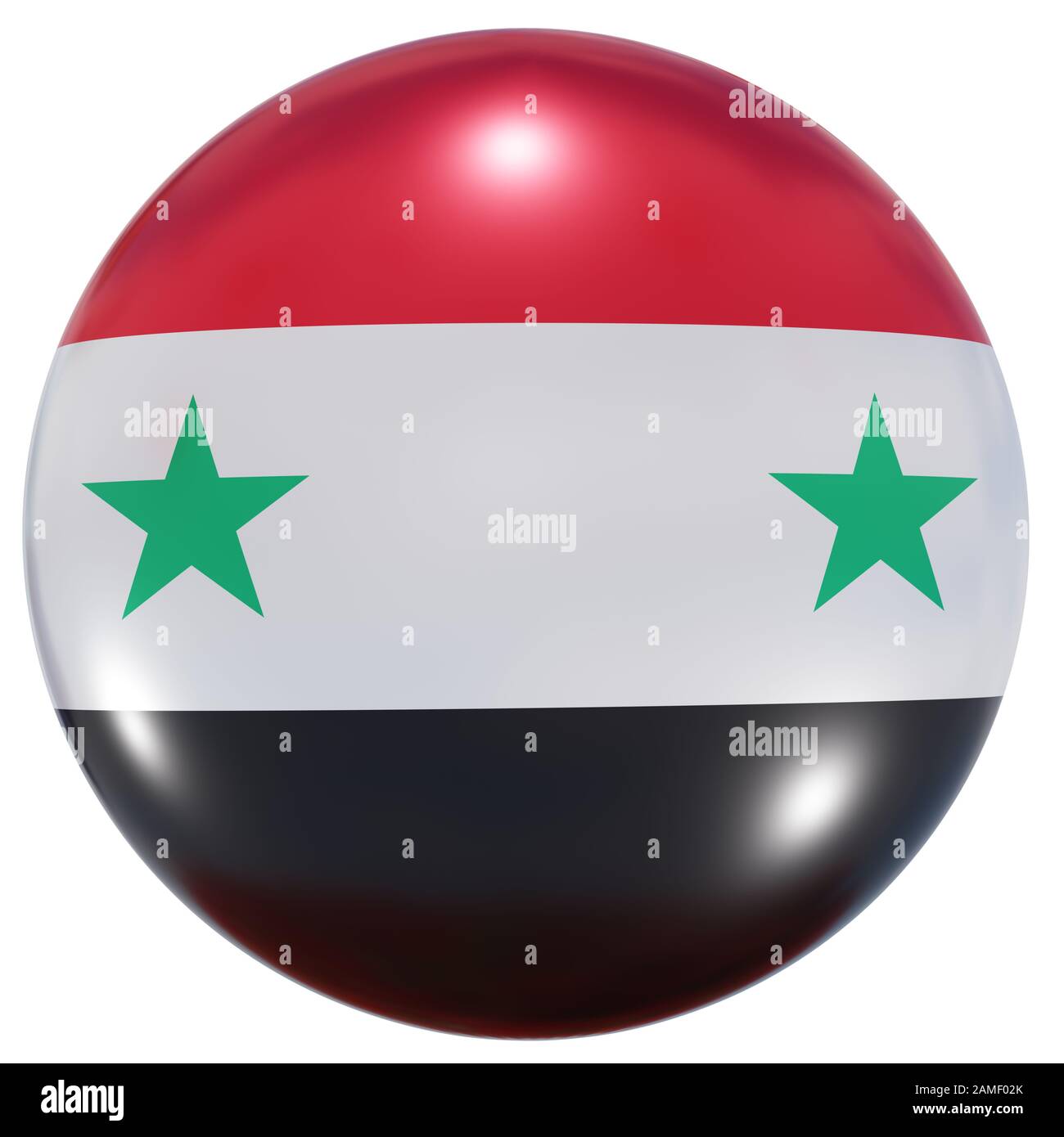3d rendering of a Syria national flag on a circle icon isolated on ...