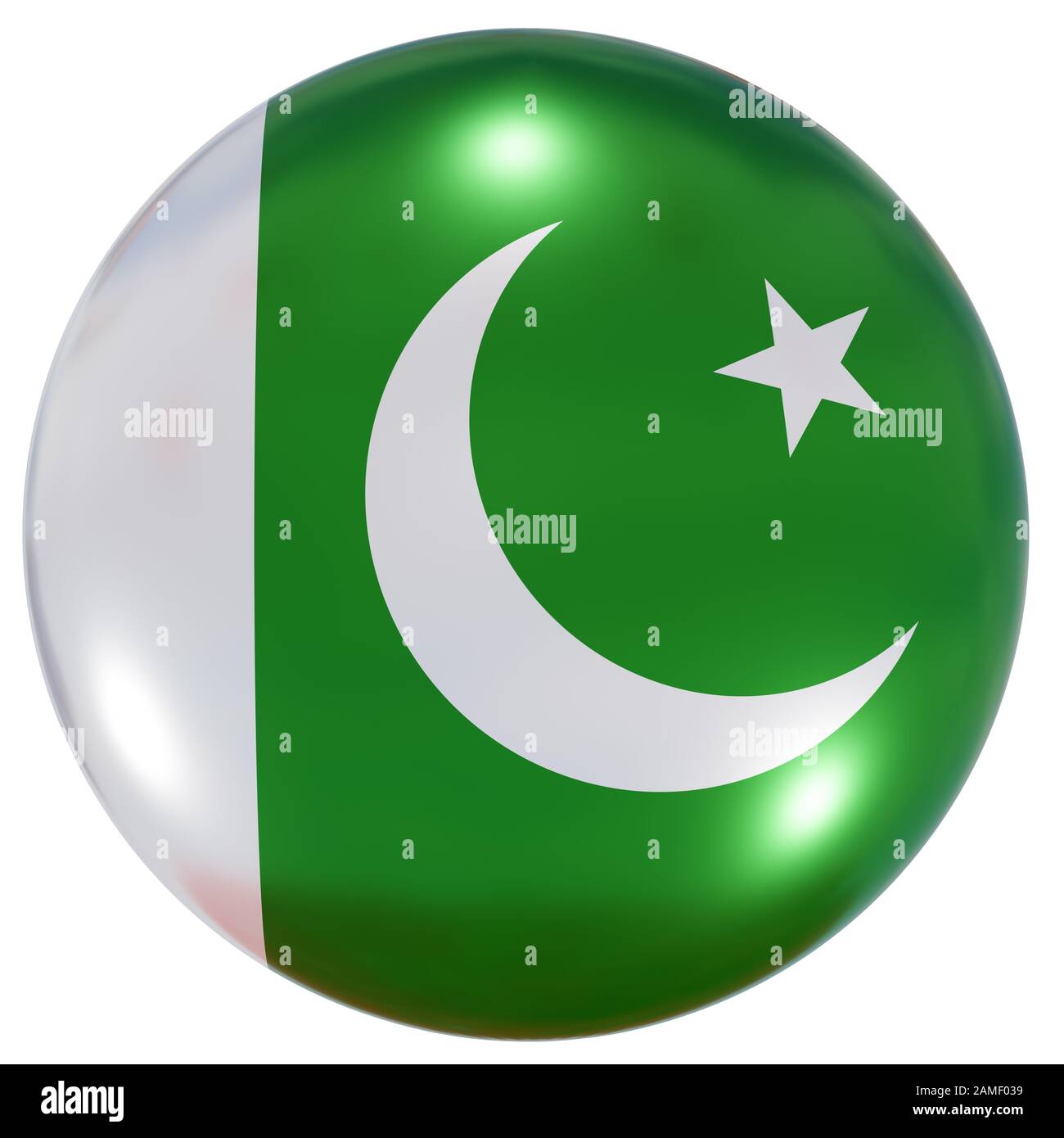 3d rendering of a Pakistan national flag on a circle icon isolated on ...