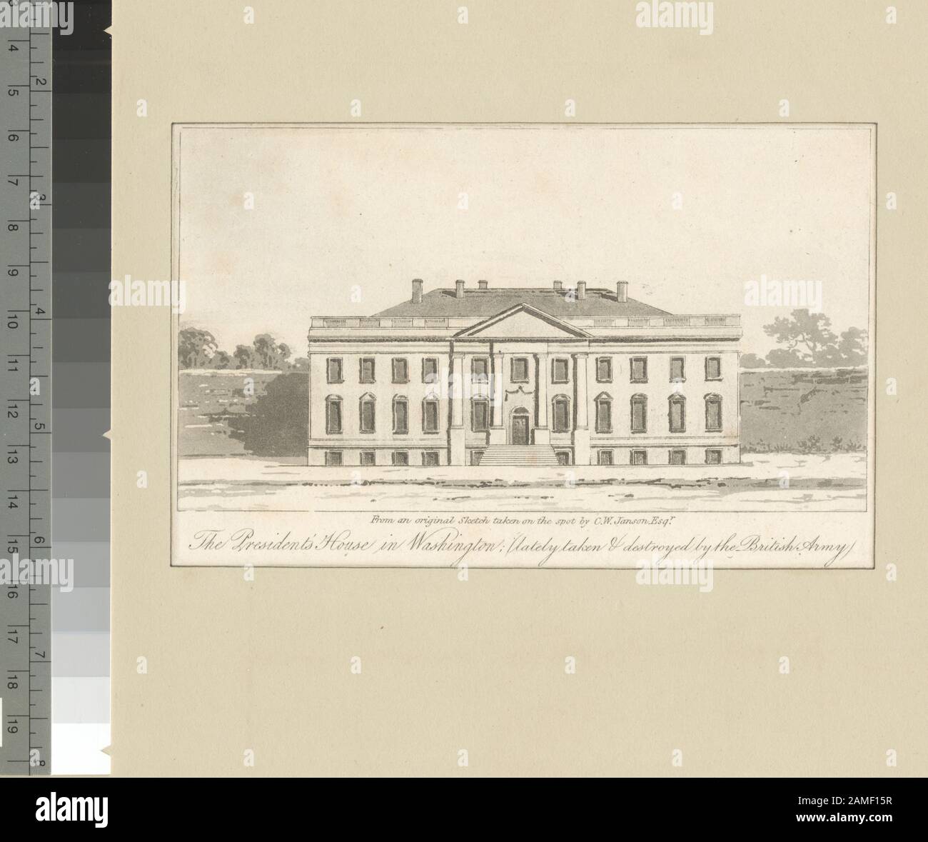 The president's house in Washington, lately taken and destroyed by the ...