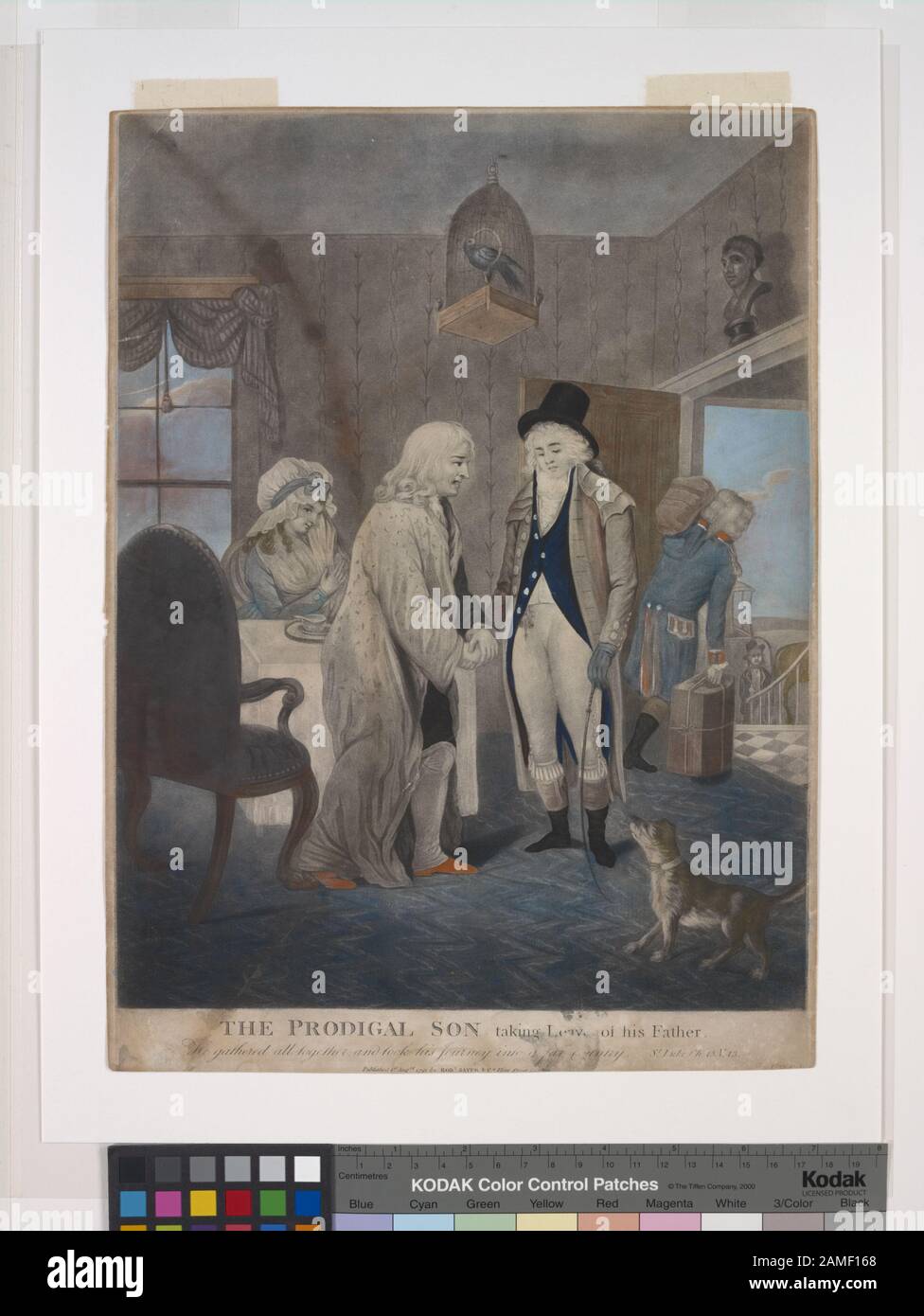 The prodigal son taking leave of his father A household scene focused ...