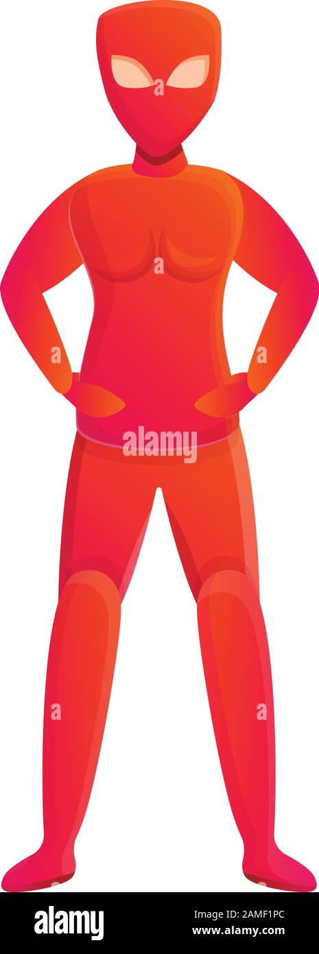 Red superhero icon. Cartoon of red superhero vector icon for web design ...