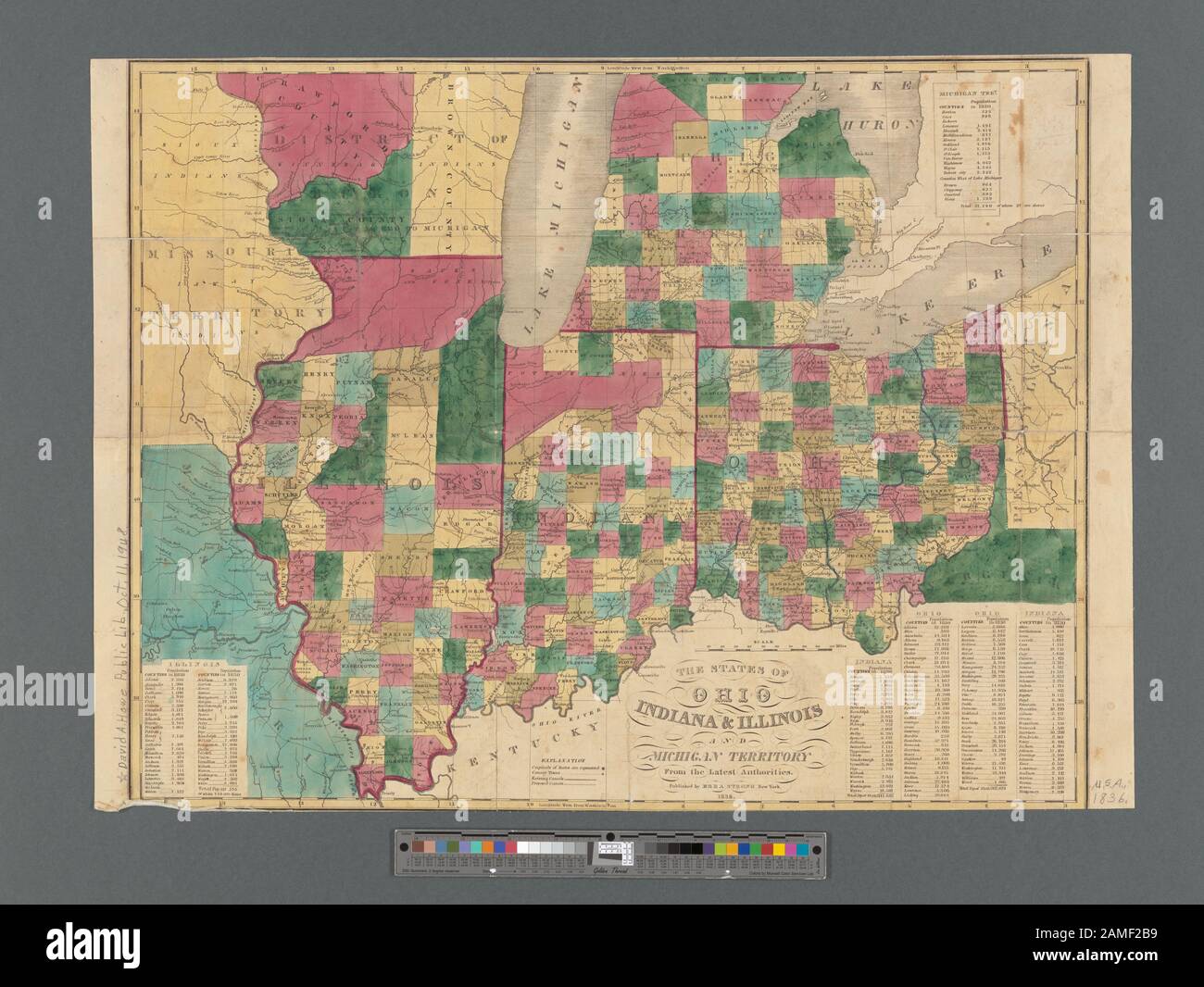 The states of Ohio, Indiana & Illinois and Michigan Territory Shows ...