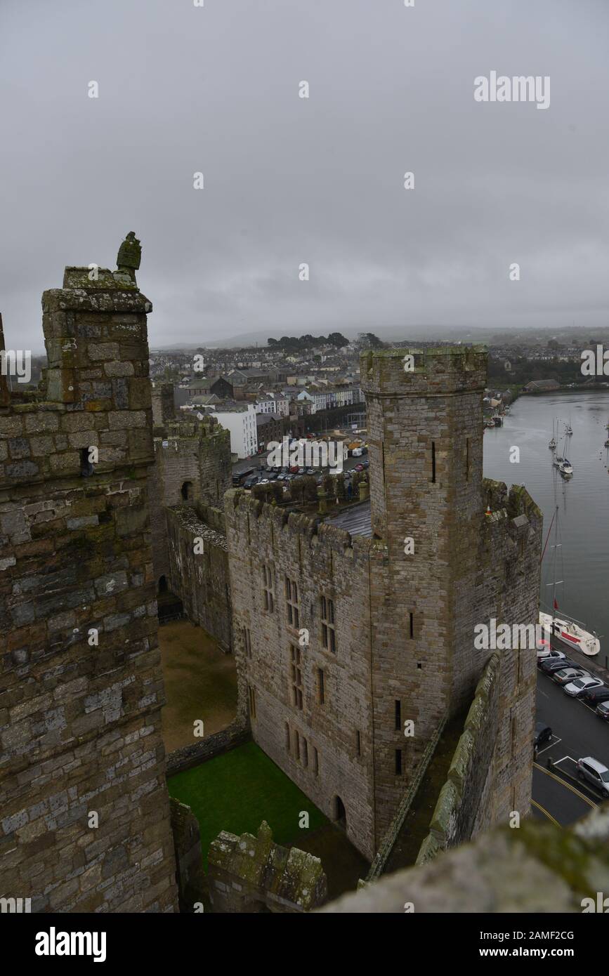 Caernarfon castle queen’s gate hi-res stock photography and images - Alamy
