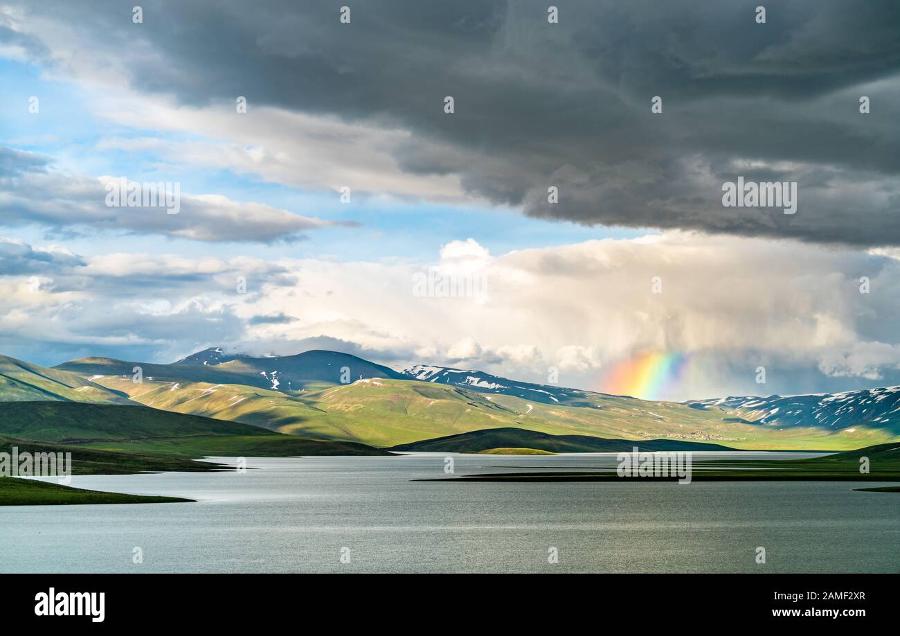 Rainbow above Cat Dam Lake in Turkey Stock Photo - Alamy