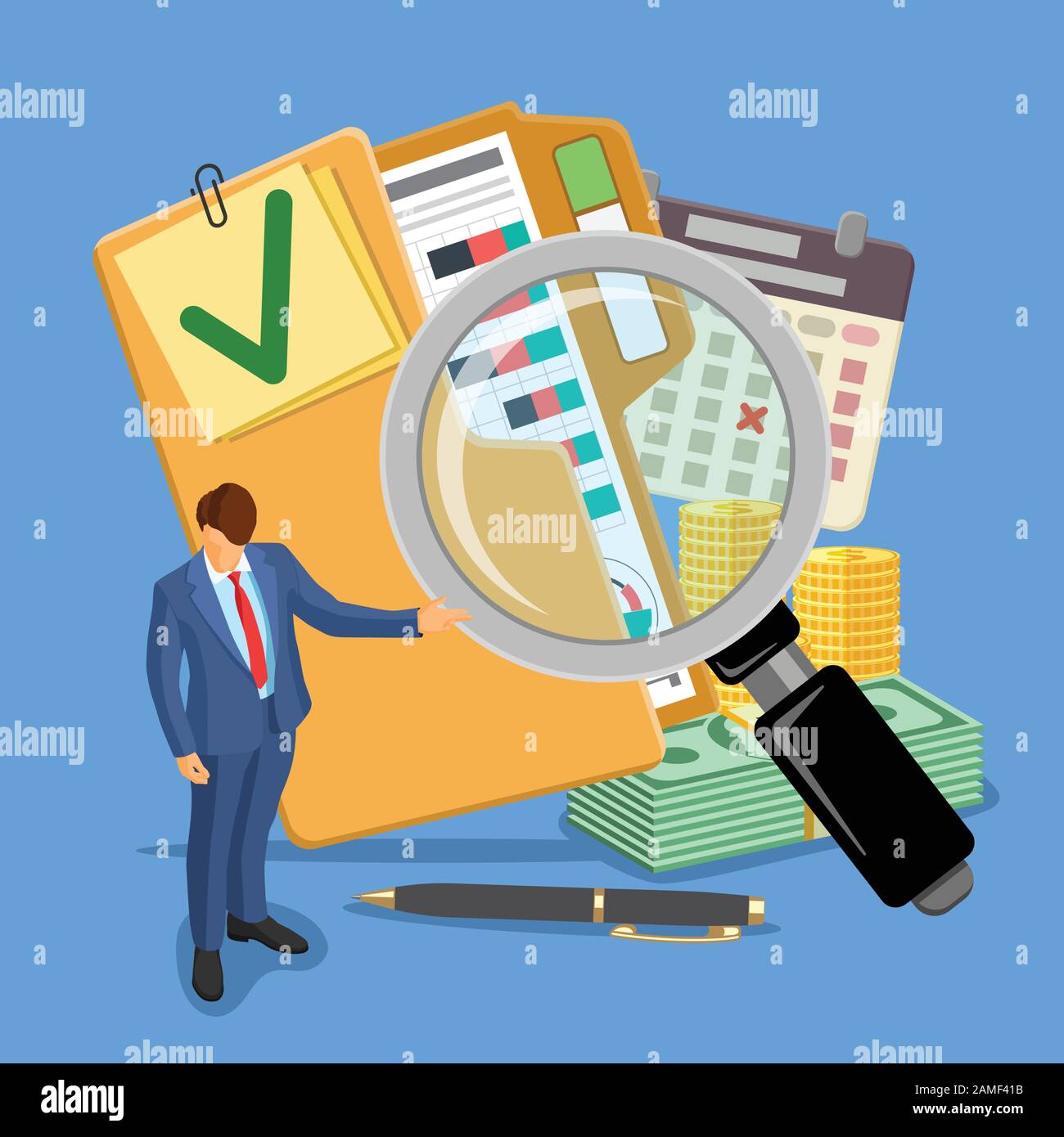 Financial report audit tax Stock Vector Images - Alamy
