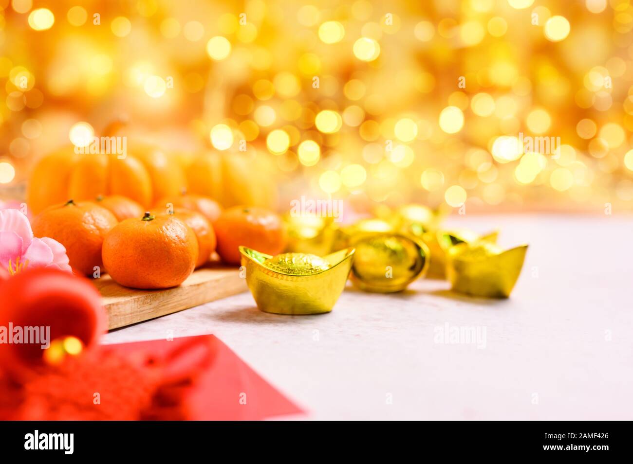 Chinese New Year, China gold ingots, Traditional Asian style (Foreign ...