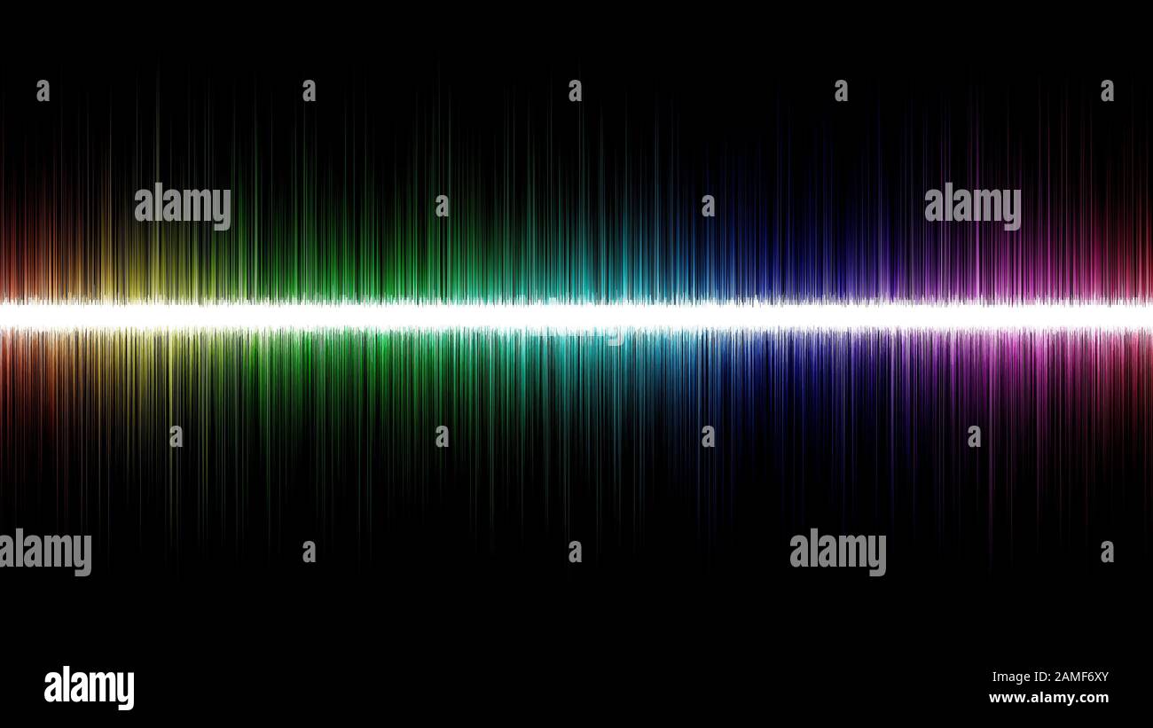 Beautiful sound wave isolated on black background. Colorful music ...