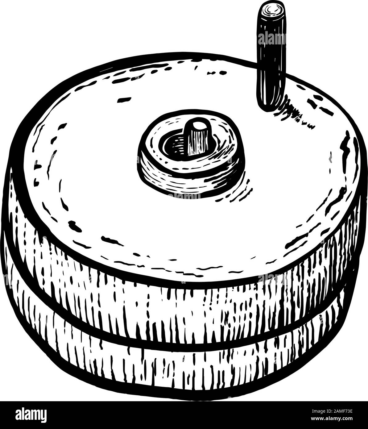 Tool stone antique grind grindstone Black and White Stock Photos ...