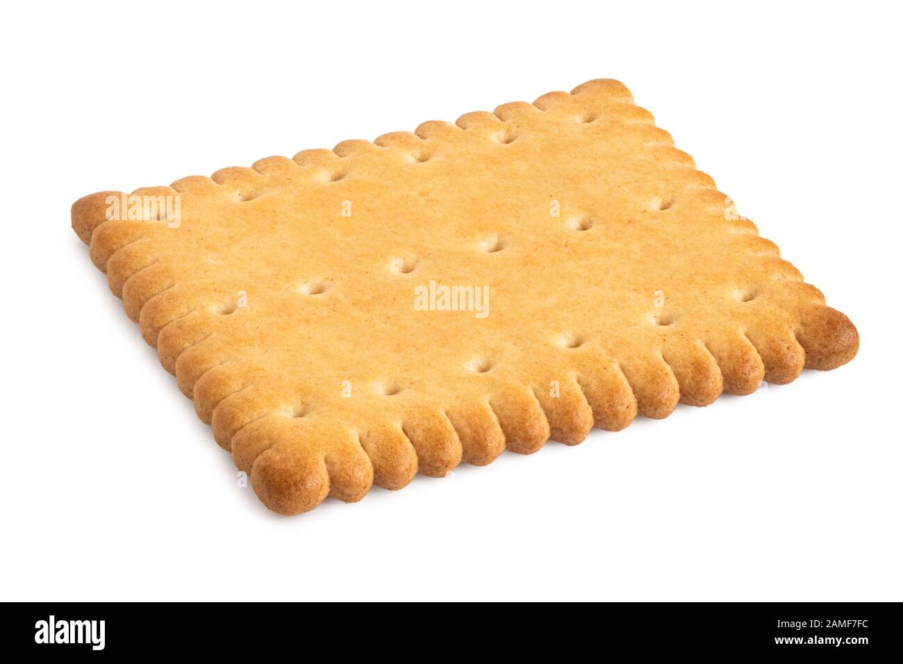 Single rectangular butter biscuit isolated on white Stock Photo - Alamy