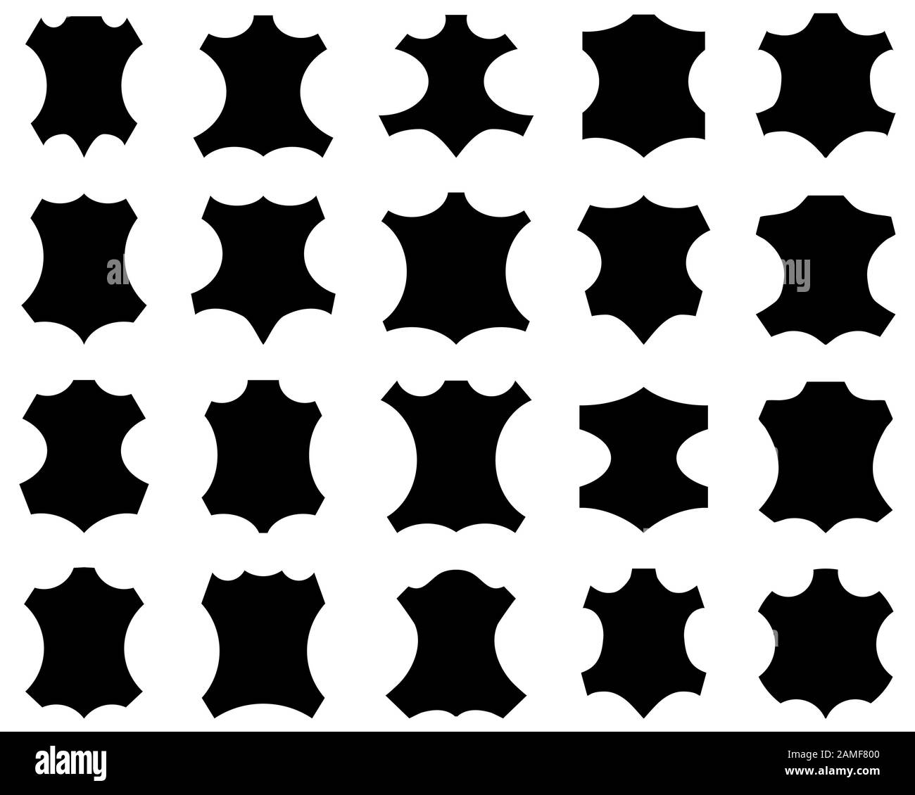 Leather sign in different shapes on a white background Stock Photo - Alamy