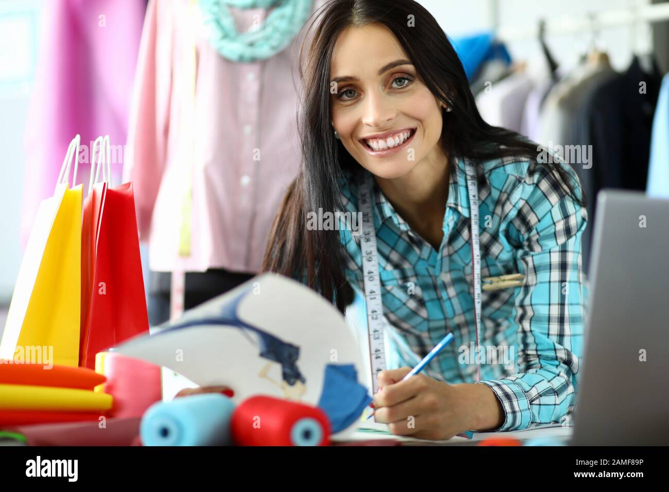 Female working in fashion industry Stock Photo - Alamy