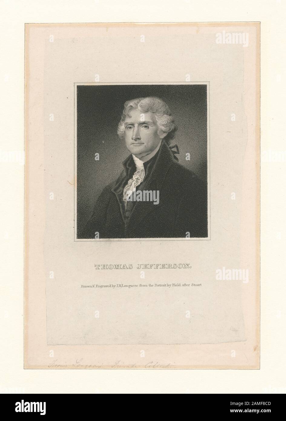 Thomas Jefferson EM3487 Drawn & engraved by J. B. Longacre from the ...