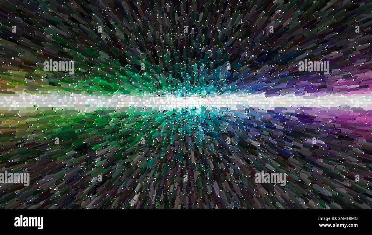 Abstract energy splash in motion. Sound equalizer background. Explosion ...