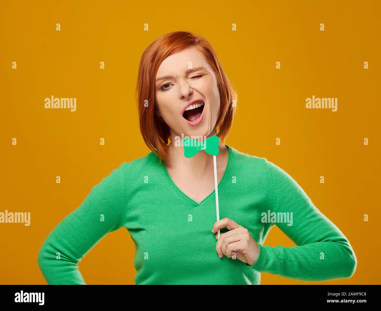 Shot of screaming woman making a face in studio shot Stock Photo - Alamy