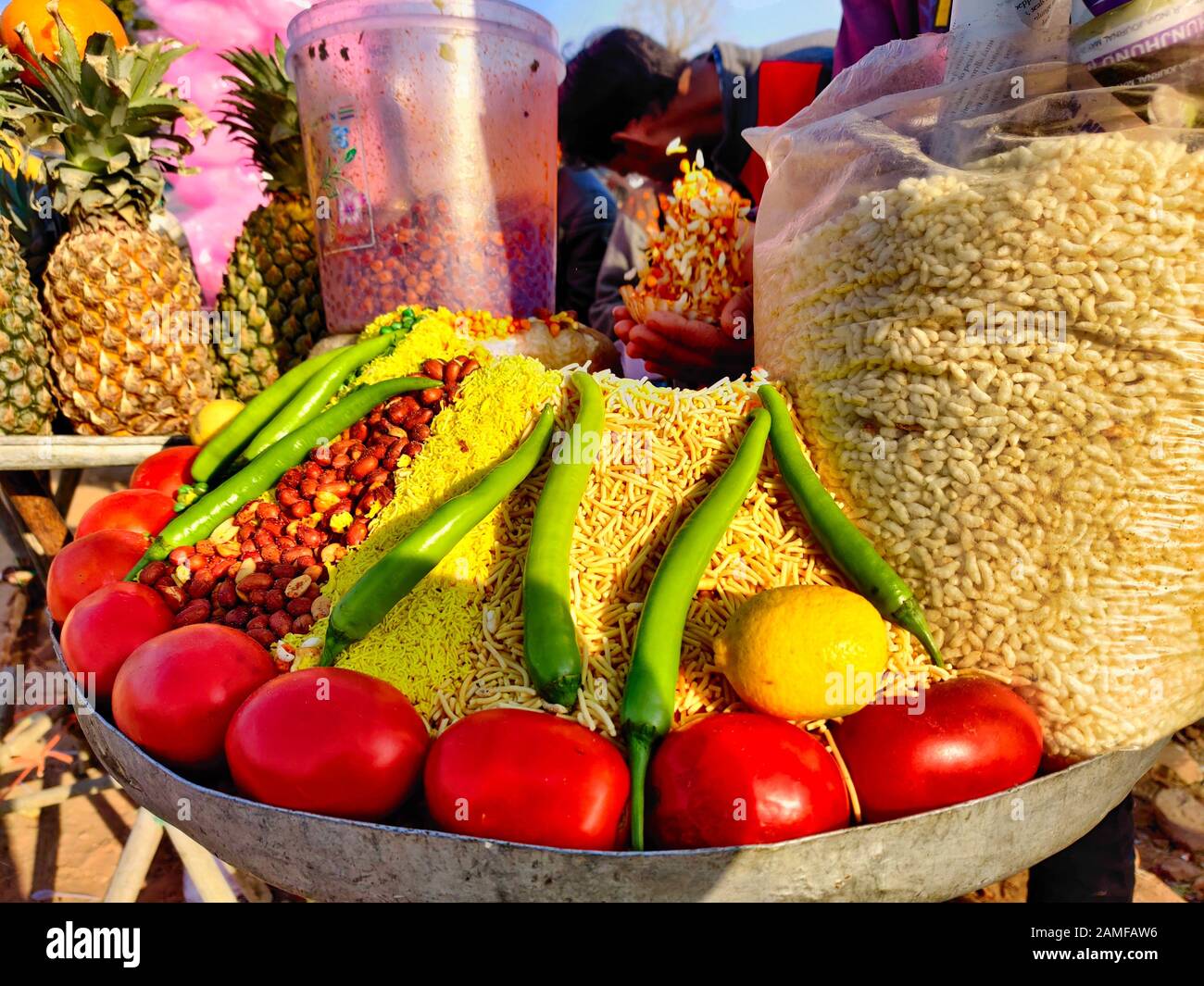 Different ingredients of a spicy street food Stock Photo - Alamy