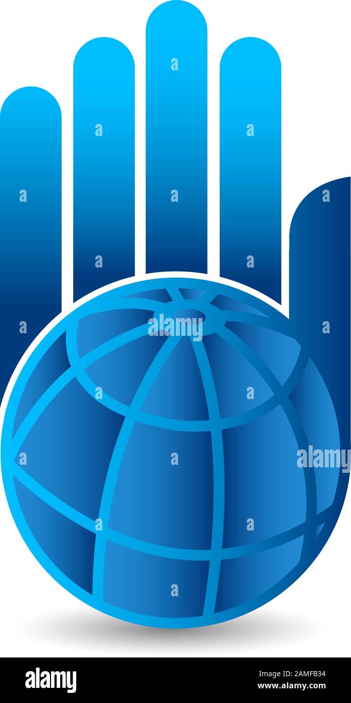 hand globe logo Stock Photo - Alamy