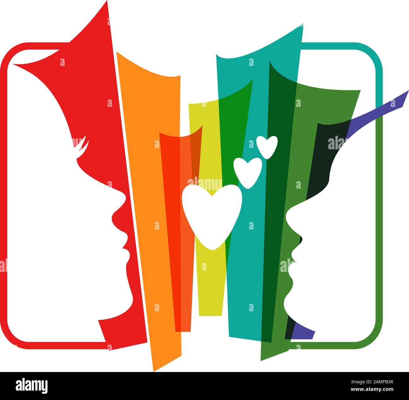 colorful couple face logo Stock Photo - Alamy