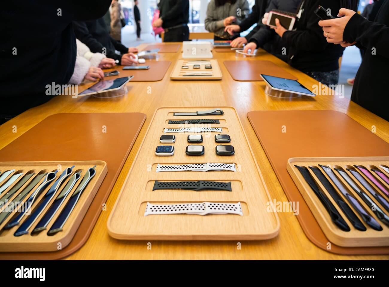 Apple Watch Series 5 displayed at an Apple retail store in Shanghai ...