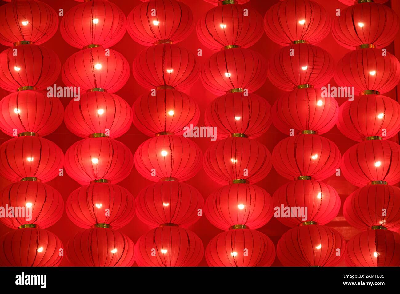 Background of Chinese red lanterns lunar new year decorations hanging ...
