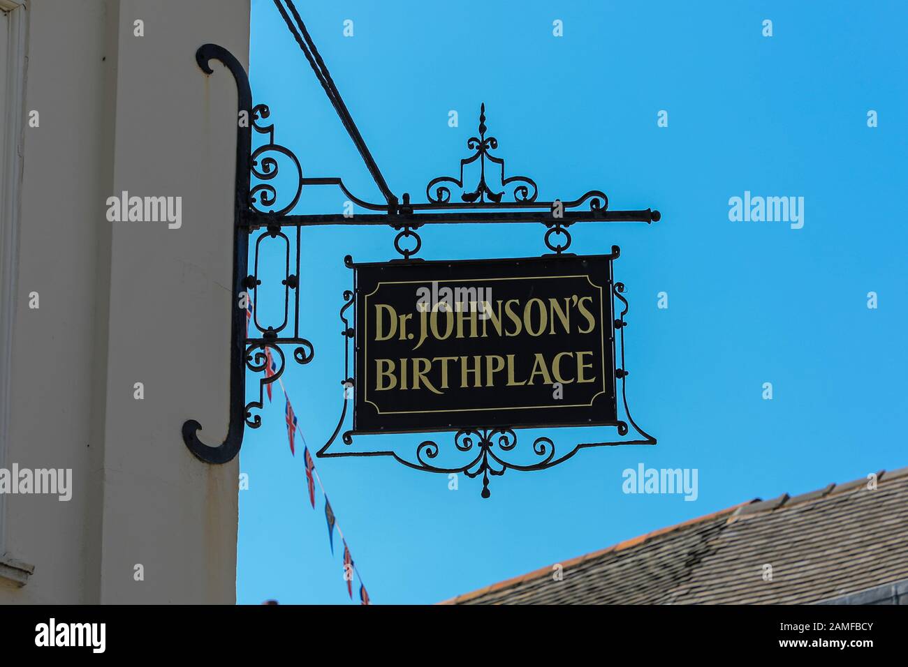 A sign outside Compiler of an English Dictionary, Dr. Johnson's ...