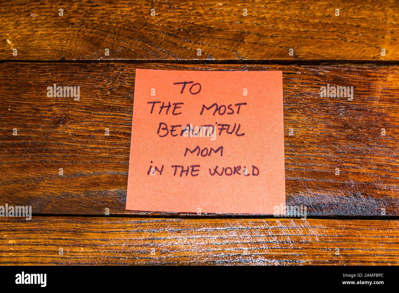 Writing to the most beautiful mom in the world on memo post reminder ...