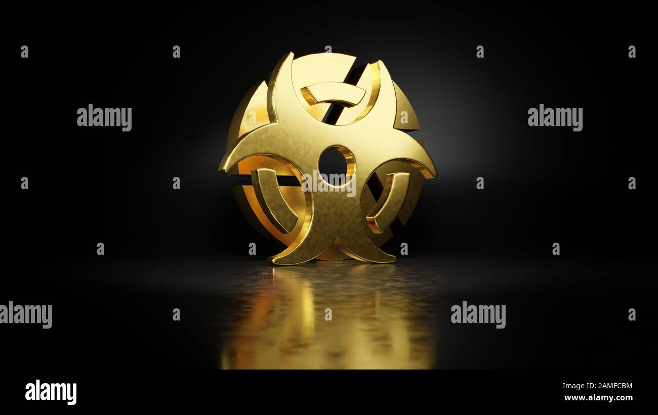 gold metal symbol of camera aperture 3D rendering with blurry ...