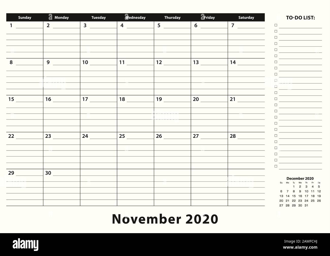 November 2020 Monthly Business Desk Pad Calendar. November 2020 ...