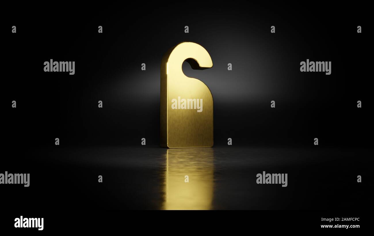 gold metal symbol of do not disturb label 3D rendering with blurry ...