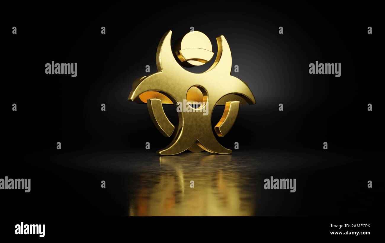 gold metal symbol of divide symbol 3D rendering with blurry reflection ...