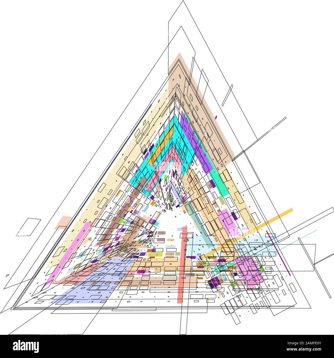 Triangle of colored geometric shapes Stock Vector Image & Art - Alamy