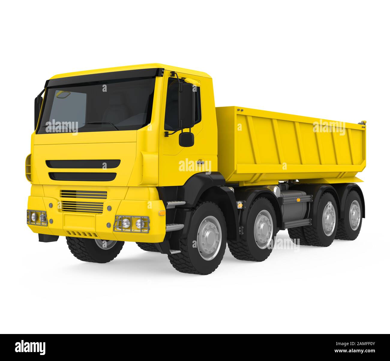 Yellow white dump truck hi-res stock photography and images - Alamy