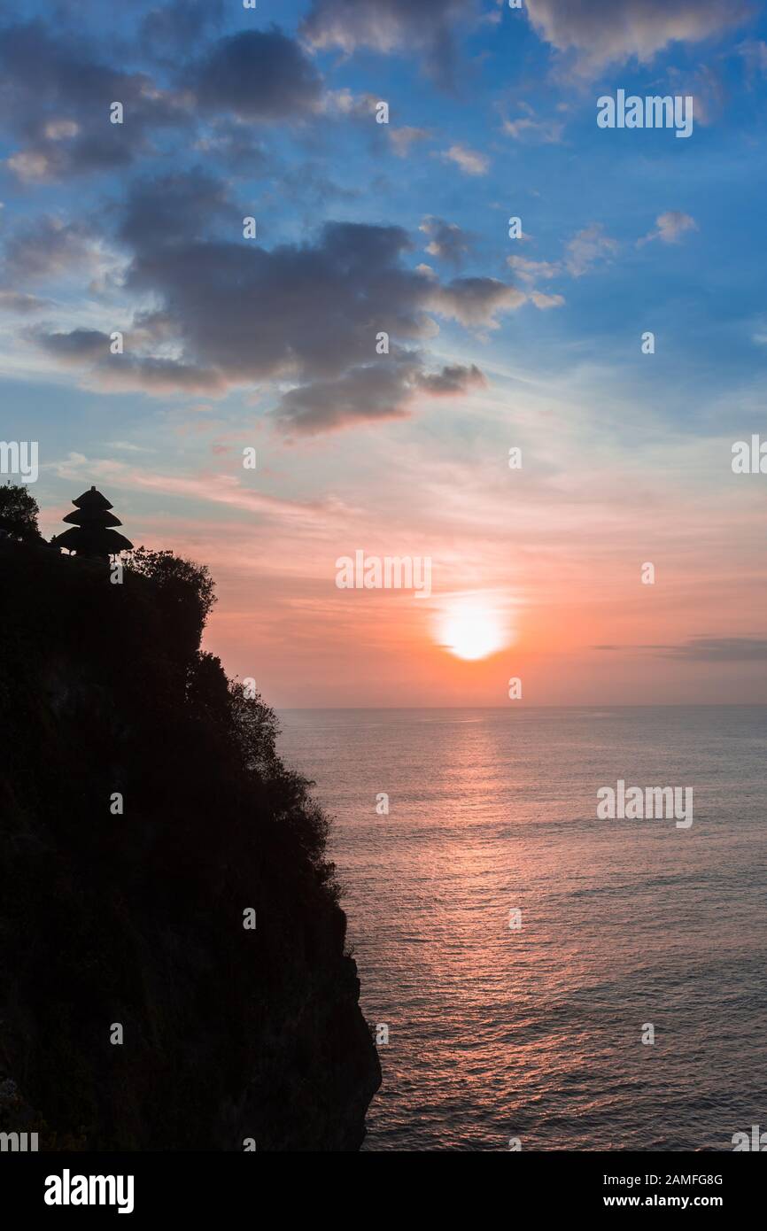 Silhouette at ulu watu temple hi-res stock photography and images - Alamy