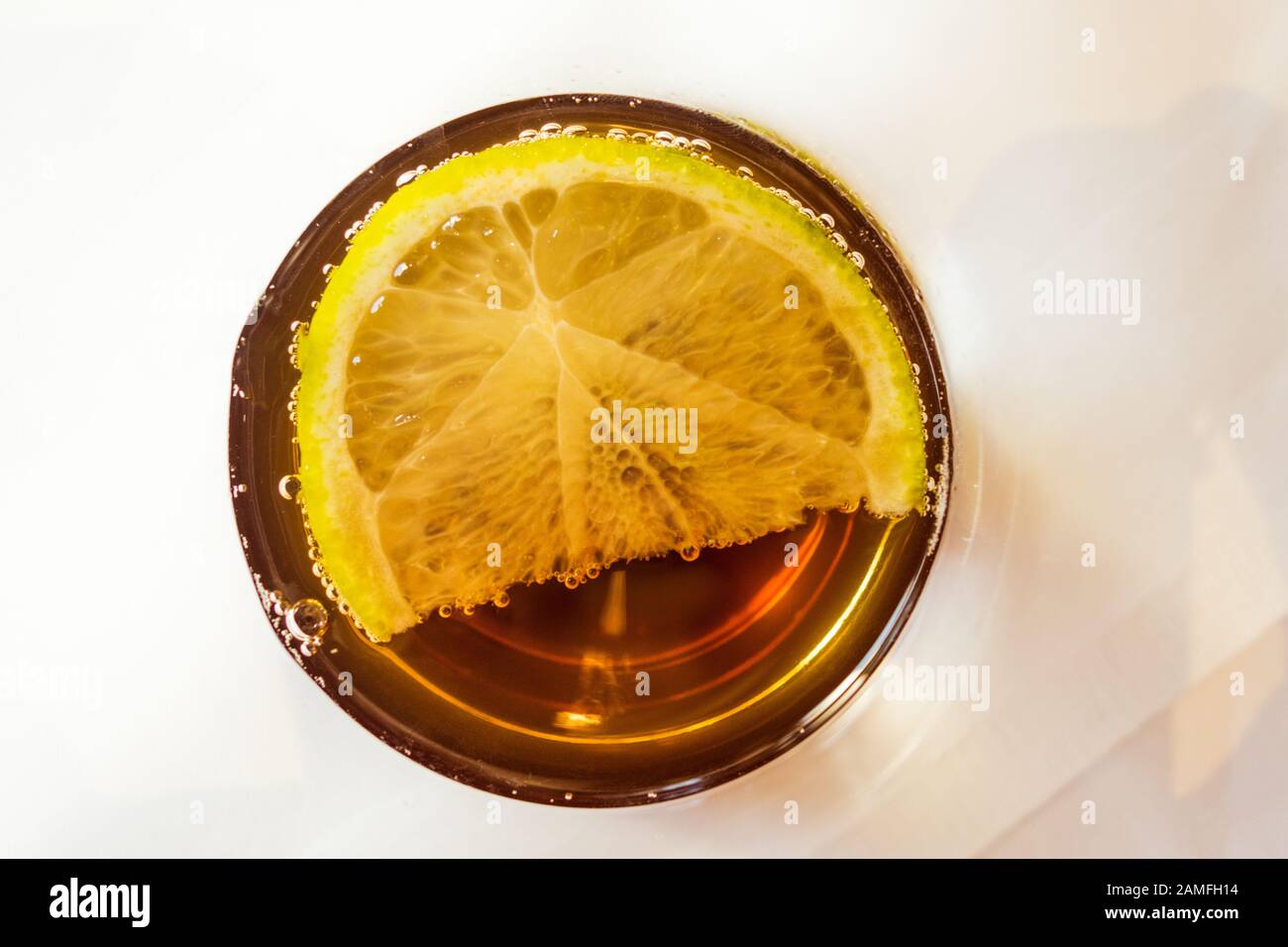 A close-up of a lemon in a lemonade Stock Photo - Alamy
