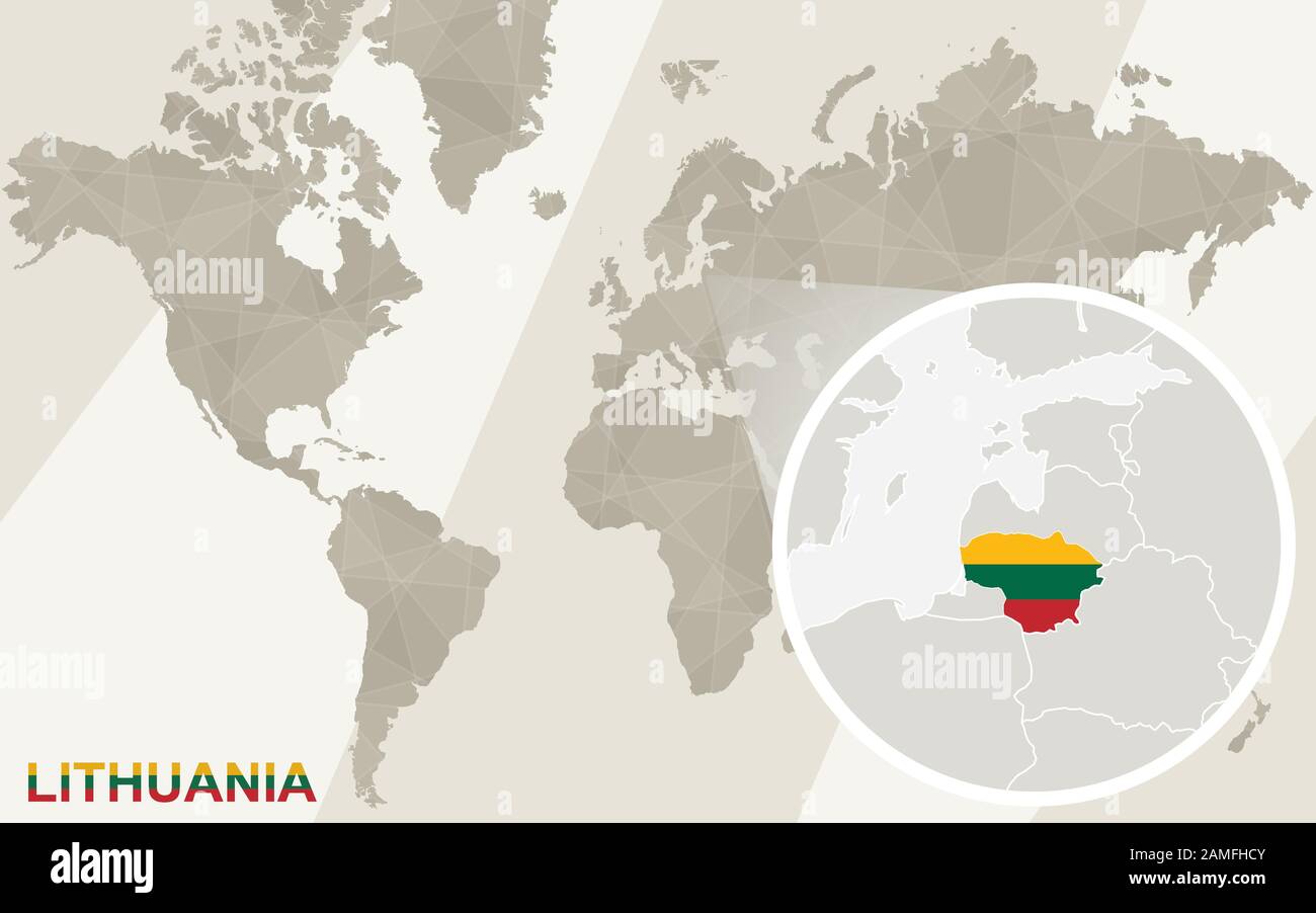 Lithuania map national flag Stock Vector Images - Alamy