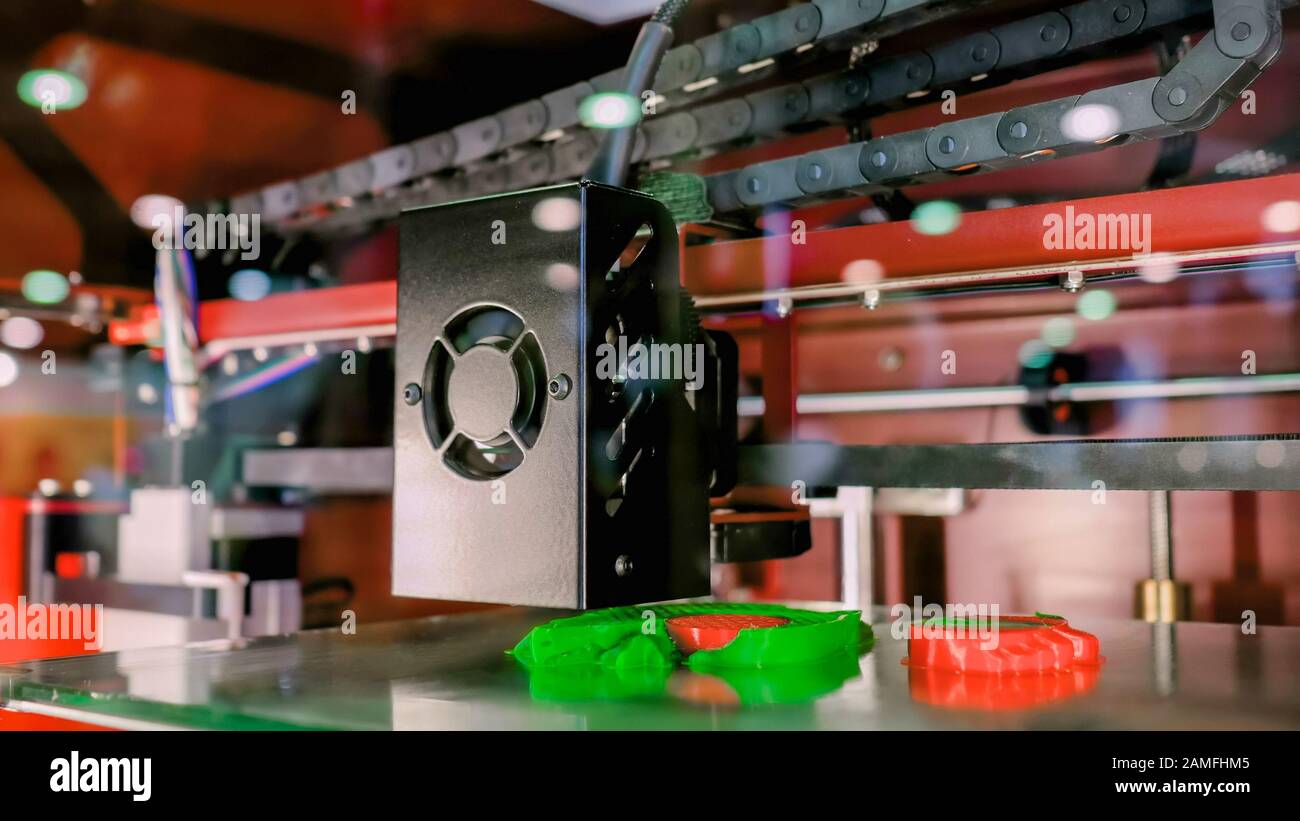 Modern 3D printer machine printing plastic model Stock Photo - Alamy
